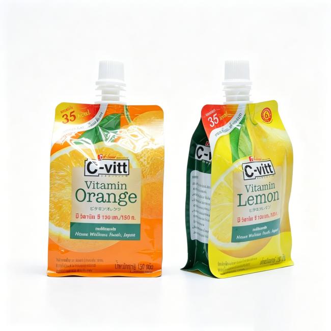 Orange & lemon vitamin C fruit juice glossy spout pouches