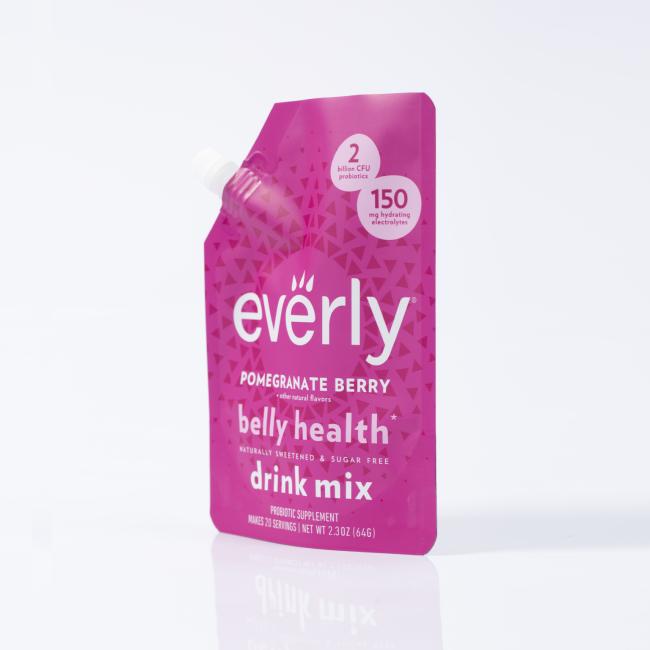 magenta custom spout stand‑up pouch for probiotic drink‑mix supplement