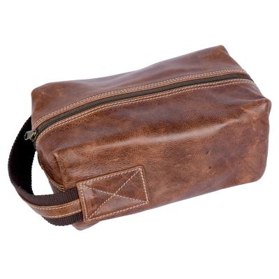 Chine Nouveau sac en cuir véritable en cuir fait main de Kit Custom Gift Leather Toiletry d'article de toilette de Dopp Kit Bag Man Cosmetic Bag à vendre