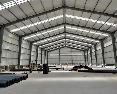 China 1000 metros quadrados pré-fabricados Estrutura de aço pronta Edifício de armazém para fábrica de alimentos à venda
