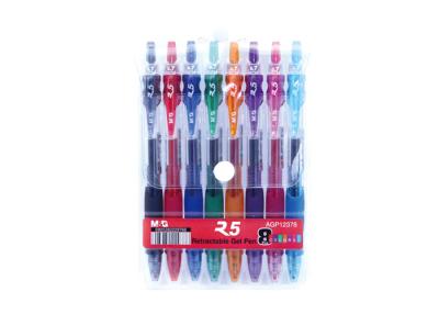 Cina Penna ritrattabile Colourful del gel con otto colori differenti e la presa di gomma molle, 0.7mm in vendita