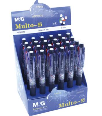 Cina multi penna a sfera colorata di 0.7mm con la presa di gomma per il regalo di promozione in vendita