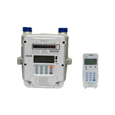 China Aluminum Body Prepaid Gas Meter STS Keypad Domestic LPG Silicone Button Pulse Output for sale