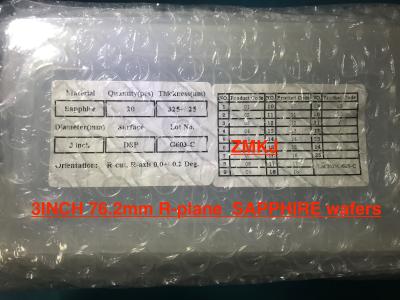 China 3Inch R-AXIS 76.2m m Al2O3 Sapphire Crystal Wafers Custom Sapphire Glass SSP 0.43m m en venta