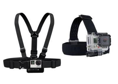 China De zwarte Gopro-Borst zet Band, de Riem van de Actiecamerakop voor Sportencamera op Te koop