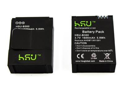 中国 GoProの英雄のための3.7V Goproの黒電池3 +英雄3/1600mAh 販売のため