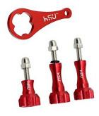 China Tornillo de aluminio rojo de la llave y de pulgar de Gopro, accesorios de la cámara de GoPro en venta