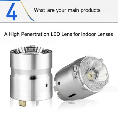 China FAQ 4 What are your main products A High Penertration LED Lens for Indoor Lenses Tracking Light TIR Lens for sale