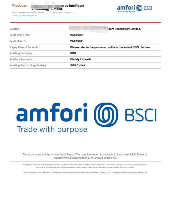 BSCI - Shenzhen Globabot Intelligent Technology Co.,Ltd