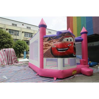 China Casa de salto inflable de la despedida de los coches rosados con la impresión para el niño en venta