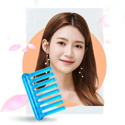 중국 2024 인기가 있는 구아샤 레이디 빗 검은색/푸른 마사지 빗 긴 머리카락 유지와 이중 기능 얼음 근육 아름다움 판매용