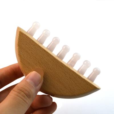 Chine Peigne de massage de cheveux en bois de rose de quartz de jade Guasha Meridien Peigne de massage du cuir chevelu Gua Sha Massageur Peigne de massage des cheveux avec fonction de Gua Sha à vendre