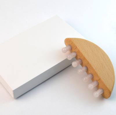 Chine Peigne de massage de cheveux en bois de rose de quartz de jade Guasha Meridien Peigne de massage du cuir chevelu Gua Sha Massageur Peigne de massage des cheveux avec fonction de Gua Sha à vendre