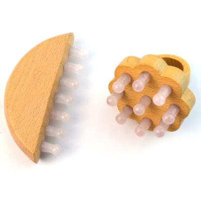 Chine Peigne de massage de cheveux en bois de rose de quartz de jade Guasha Meridien Peigne de massage du cuir chevelu Gua Sha Massageur Peigne de massage des cheveux avec fonction de Gua Sha à vendre