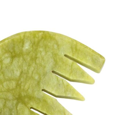 Κίνα Μασάζ Στυλ Χτένις Φυσικό Xiuyan Jade Gua Sha Scalp Guasha Πέτρα Κεφαλή Μασάζ Μαλλιά Υγεία Φροντίδα Σαλόνι ομορφιά εργαλείο προς πώληση