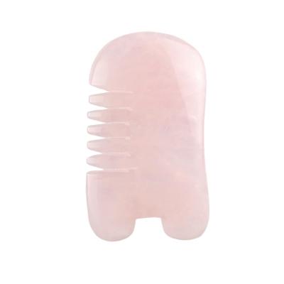 로즈 쿼츠 구아 샤 두피 마사지 빗장 머리 마사지 도구 자기 피부 관리 스파 얼굴 리프팅 뷰티 장비