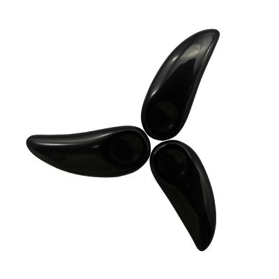 Chine Masseur facial noir Mini Obsidian Cosmétique Cuillère Guasha Crème pour les yeux Maquillage Scoop Spatula Stick pour le massage de soulagement des yeux à vendre