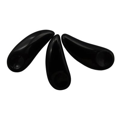 Chine Masseur facial noir Mini Obsidian Cosmétique Cuillère Guasha Crème pour les yeux Maquillage Scoop Spatula Stick pour le massage de soulagement des yeux à vendre