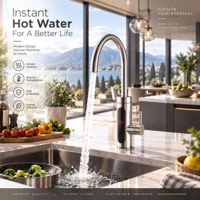 3KW Instant Water Heating Faucet - Installation View