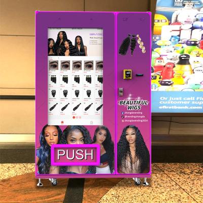 China New Arrival Custom Make up Lashes Vending Machine 49 Inch Touch Screen Hair Extension Wigs Vending Machine for sale