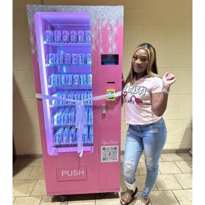 China Hot Sale Customized Pink Press on Nails Small Vending Machine and Beauty Vending Machine with apple Pay and Credit Card Payment for sale