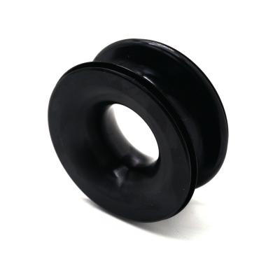 China Custom CNC Machined Steel Pulley with Black Electrophoretic Coating – Precision Grooved Wheel for Rope or Chain Transmission and Lifting Applications for sale