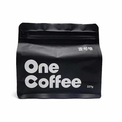 China Custom Food Packaging Blank Print Flat Bottom Small Bean Laminated Aluminum Pouch Coffee Bag with Valve for sale