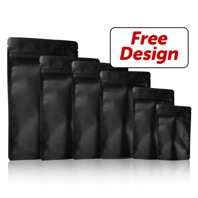 China Custom Printed Small Food Plastic Packaging Edible Candy Cookie Ziplock Laminated Aluminum Foil Smell Proof 3.5g Black Mylar Bag for sale