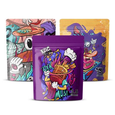 China Packaging Die Cut Heat Seal Resealable Stand up Pouch Food Printed 3.5G Pouches Aluminum Plastic Ziplock Custom Mylar Bags for sale