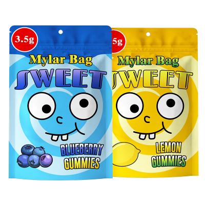 China Flash Deal Custom Size 3.5g 7g 14g 28g Mylar Bag Smell Proof Plastic Packaging in Stock Custom Printed Stand-Up Pouch for sale