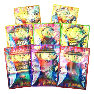 China Hot Sell Custom Candy Gift Bags Customizable Colors Gummy Candy Plastic Packaging Smell Proof Resealable Custom Mylar Bags for sale