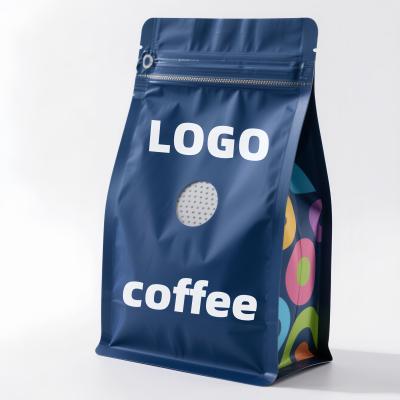 China Custom Printed Resealable Flat Bottom Tea Coffee Packaging Food Grade Plastic Aluminum Foil for Food Supplier Custom Packaging for sale