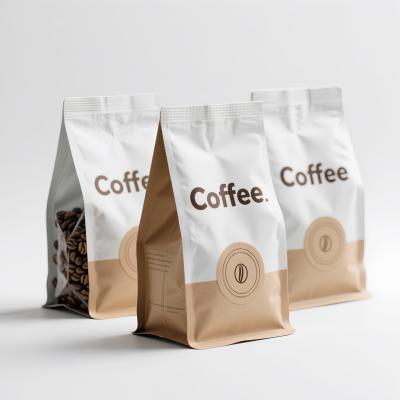 China Custom Printed Resealable Flat Bottom Coffee Pouch 250g 500g 1kg Capacity Food Grade Coffee Beans Packaging for sale