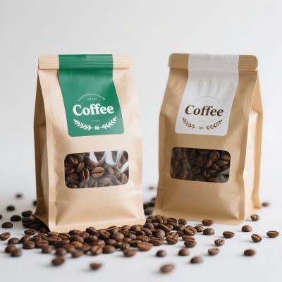 China Custom Biodegradable Flat Bottom Food Grade PE Foil Material with Valve Zipper Premium Paper Packaging Coffee Bean Bag for sale