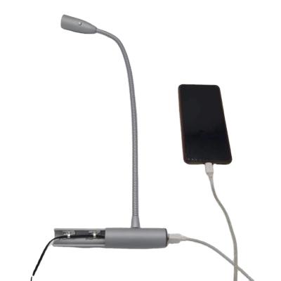 China 82 Lm Silber LED-Bettlampe mit flexibler Nacken-Augenpflege und USB-Ladestation zu verkaufen