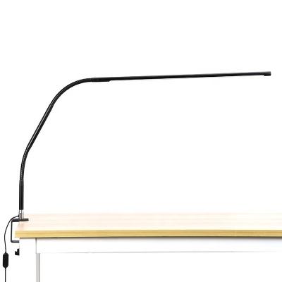Cina Lampada da scrivania a LED a 360 gradi flessibile con braccio oscillante a colletto di gallina per studio di libri e pinza da tavolo in vendita