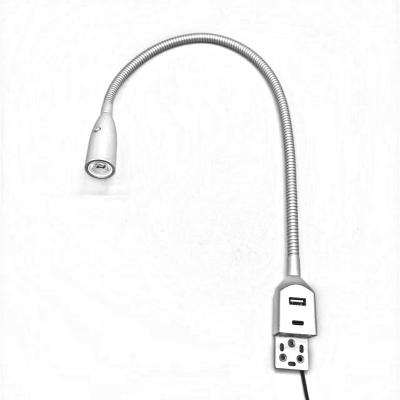 Китай 12 Вт USB для кровати с гусиной шейкой, лампа для прочтения книг, лампа для автомобилей 2 Вт зарядка типа С Алюминиевое железо продается