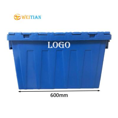 Cina anti carico 50Kg dell'HDPE di Hygien di slittamento delle scatole commoventi di plastica riutilizzabili 60L in vendita