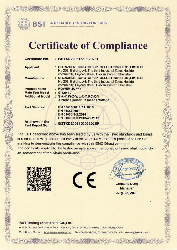 EMC - Shenzhen Hongtop Optoelectronic Co.,Limited