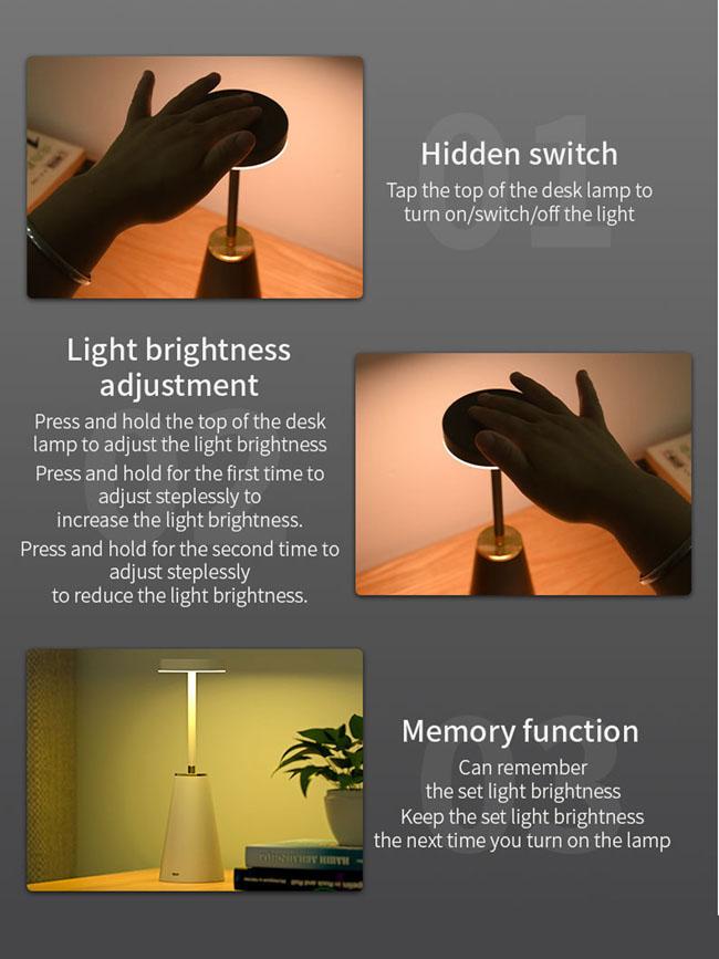 LED table lamp in natural white (4500K) lighting mode