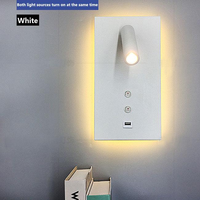 White dual switch embedded wall light installation example
