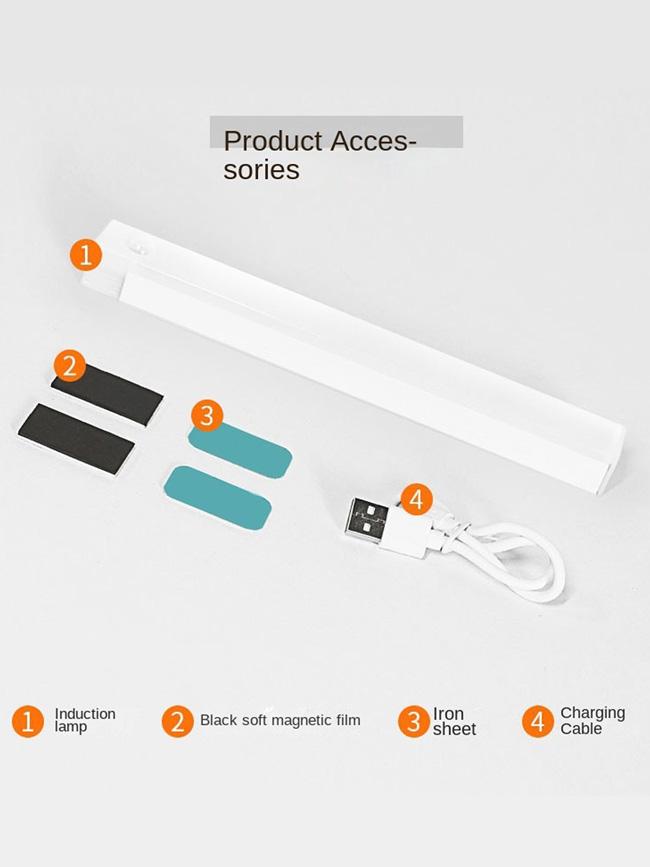 Magnetic motion sensor night light attached to metal surface