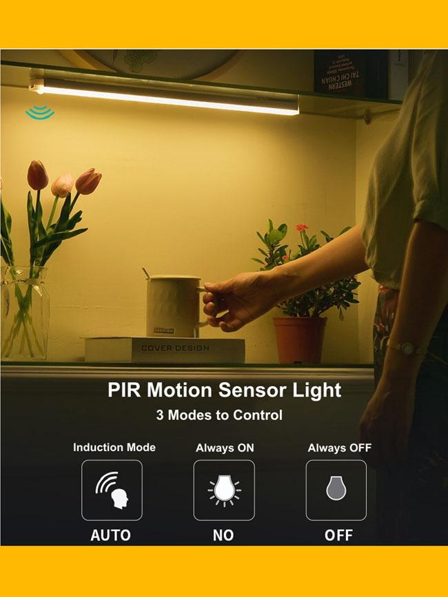 Multiple LED motion sensor lights installed in closet