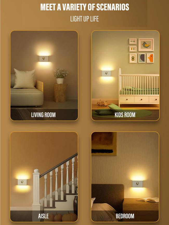 LED motion sensor light installed in cabinet