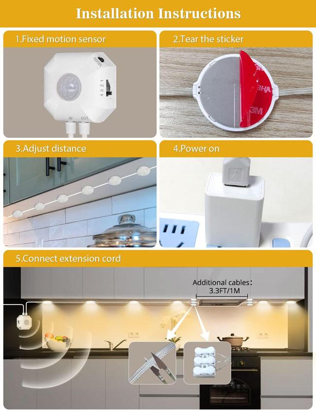 Close-up view of motion sensor night light
