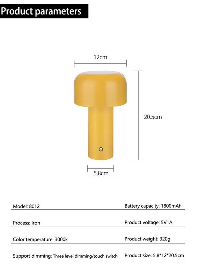 Close-up of LED desk lamp controls and Type-C port
