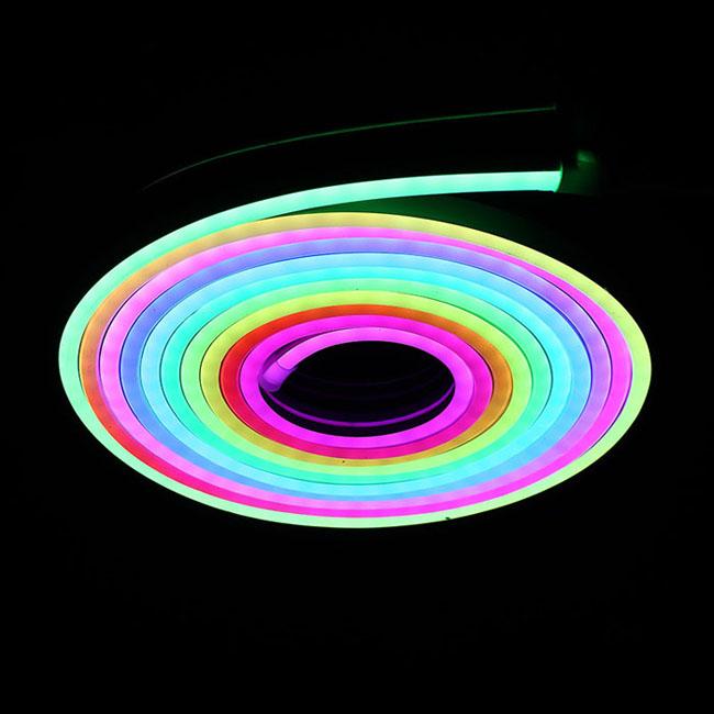 IP67 LED Neon Flex Strip Light illuminating in multiple colors