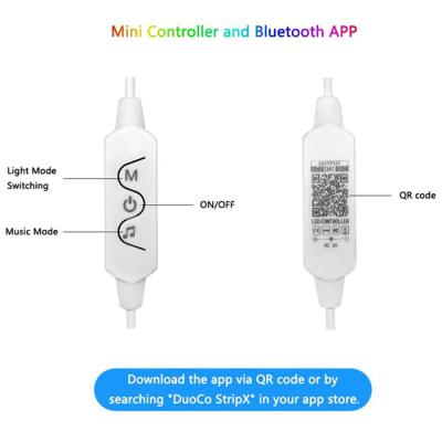 China Dc 5v Bluetooth App Rgb Led Controller With Brightness Adjustment And Microphone for sale