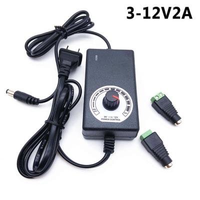 China 3-12v 2a Adjustable Power Adapter With Customized Dc Cable For Led Lighting for sale