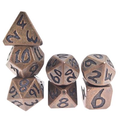 Cina Affirm Card Made Dice Copper Sets Dice Set Odorless For Collection Polyhedral in vendita